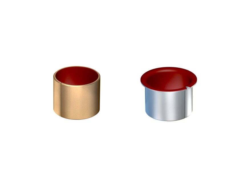 Steel Backed Polymer Plain Bearings Flange Type For Hydraulic Oil ...