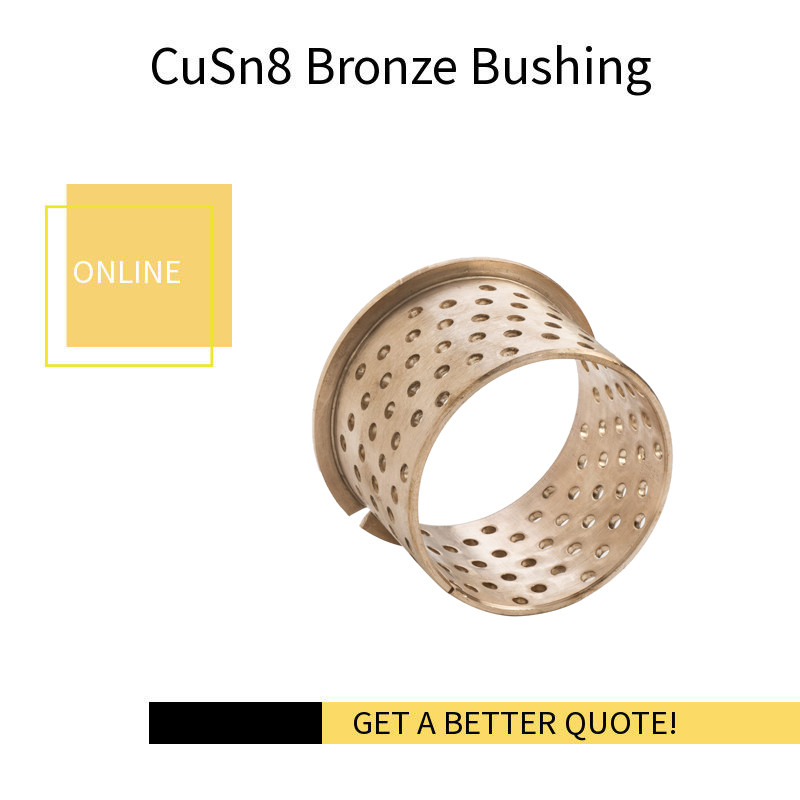 Flanged Bronze Bushings Plain CuSn8 Mesh
